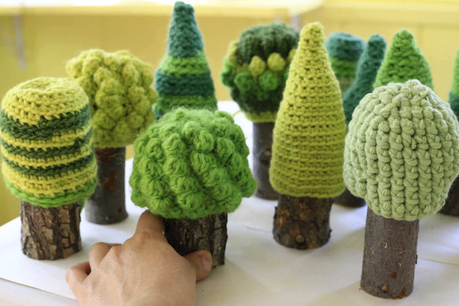 Crochet Wool and Wood Trees | Etsy