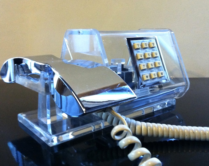The TELECONCEPTS Lucite and Chrome Phone W/ Rainbow Wires and - Etsy