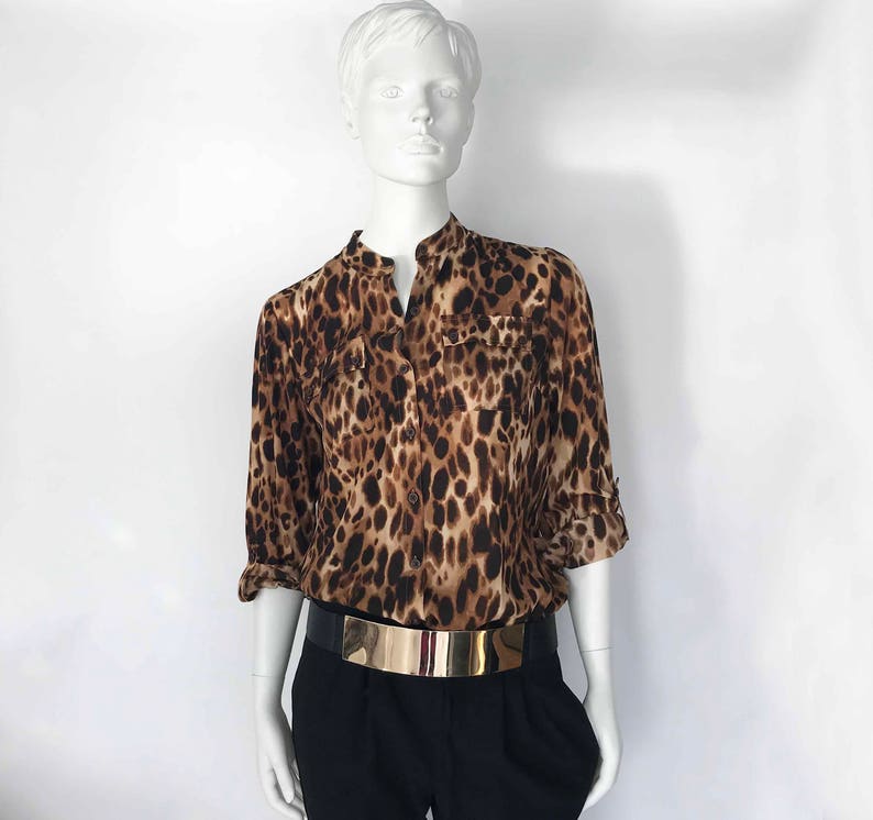 The Tortoise x The Hair Vintage 80s Blouse Printed Tortoise | Etsy