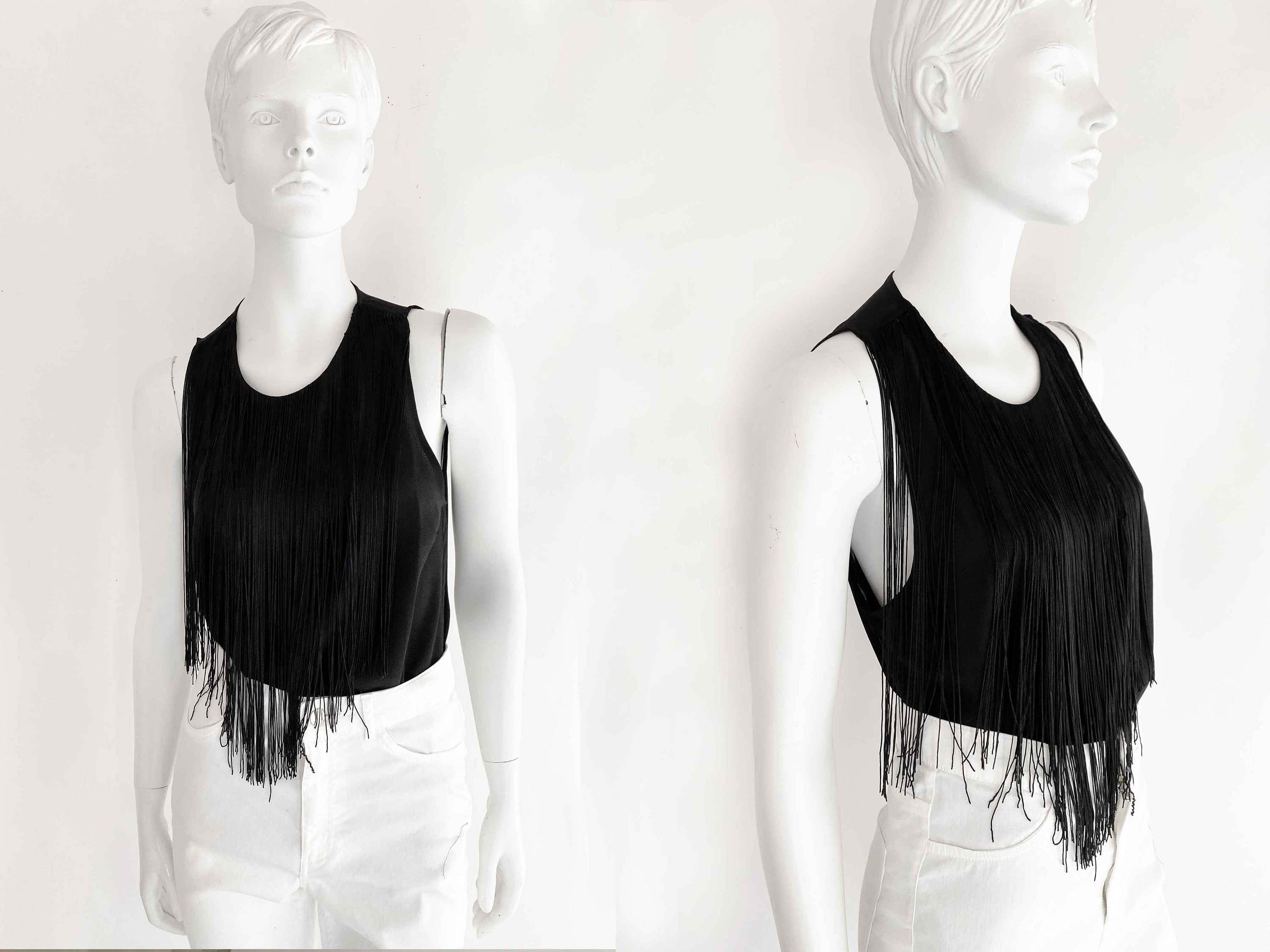 Black Fringe Shirt