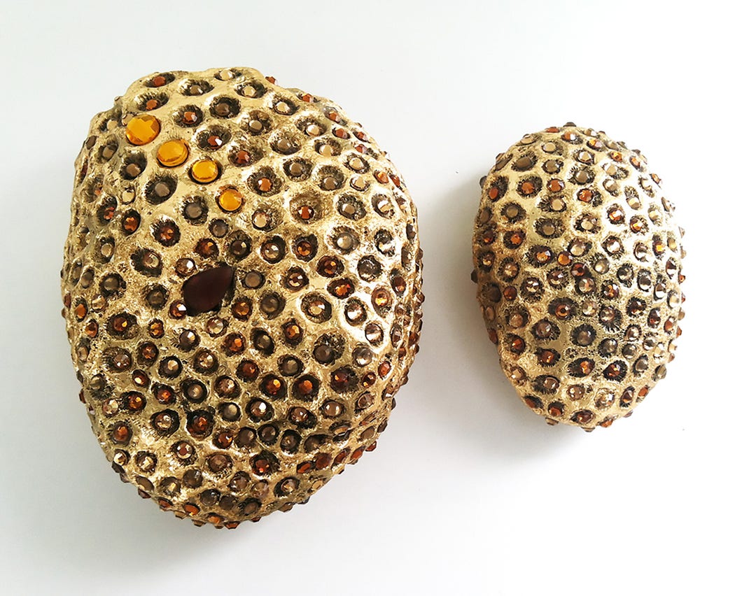 The Andy Golds-worthy-esque Home Decor Coral Paperweights Gold Leaf ...