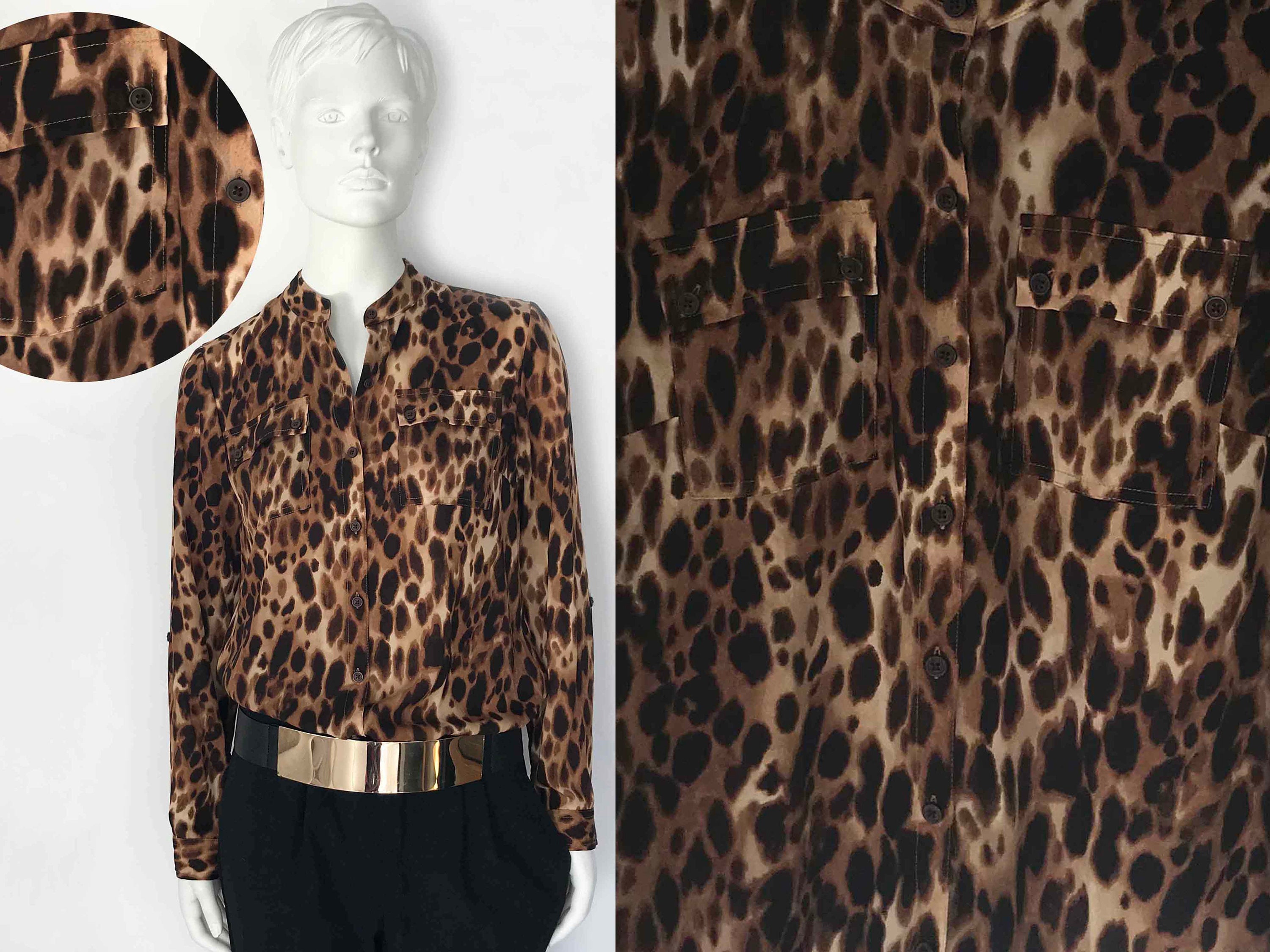 The Tortoise X the Hair Vintage 80s Blouse Printed Tortoise Shell ...