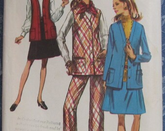 VINTAGE Simplicity Sewing Pattern 7377 Unlined Jacket Vest - Etsy