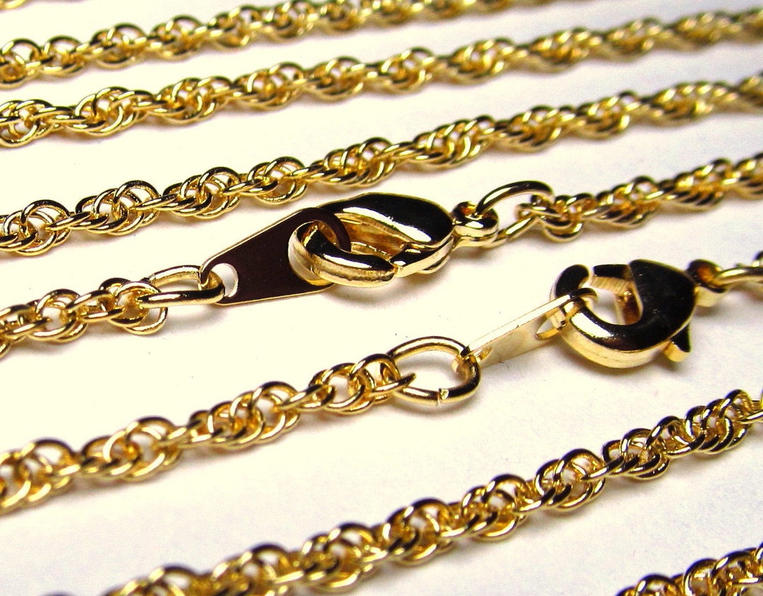 Gold Plated Rope 18 - 24 Inch Chain Wholesale Lots Necklace - Etsy