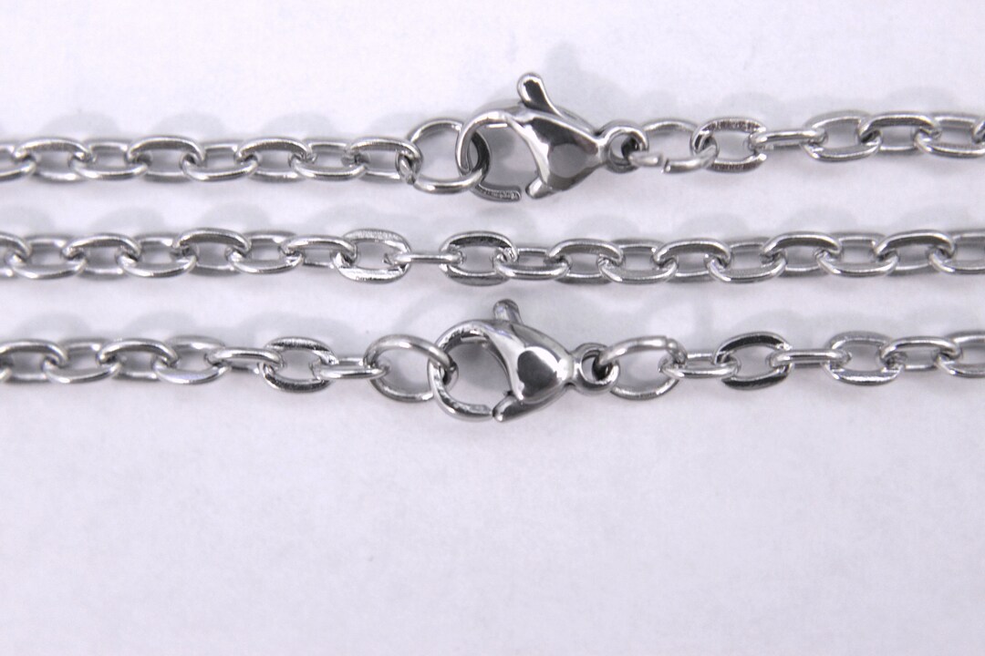 Stainless Steel Flat Cable Link Chain 3 MM Lot Wholesale Necklace - Etsy