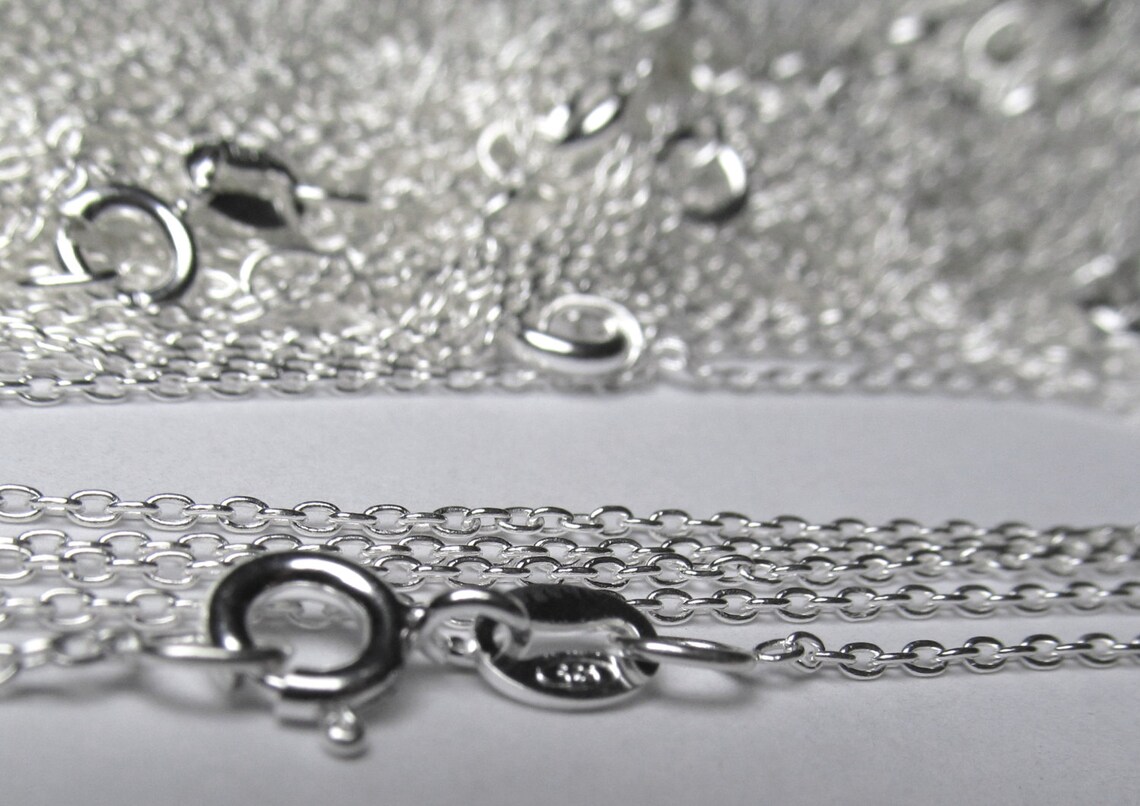 Sterling Silver Cable Link Chain 1.2 MM Genuine Lot Wholesale - Etsy