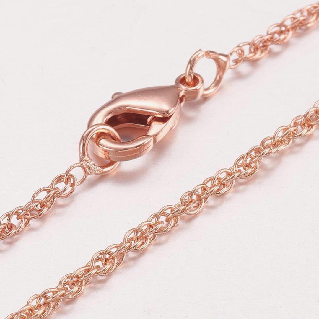 Rose Gold Rope Chain Plated 1.5 MM Necklace Wholesale Lot Bulk - Etsy