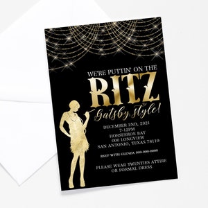 Great Gatsby Invitation-puttin on the Ritz Invitation-art Deco ...