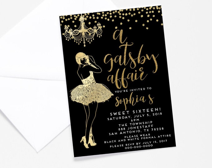 Great Gatsby Invitation-puttin on the Ritz Invitation-art Deco ...