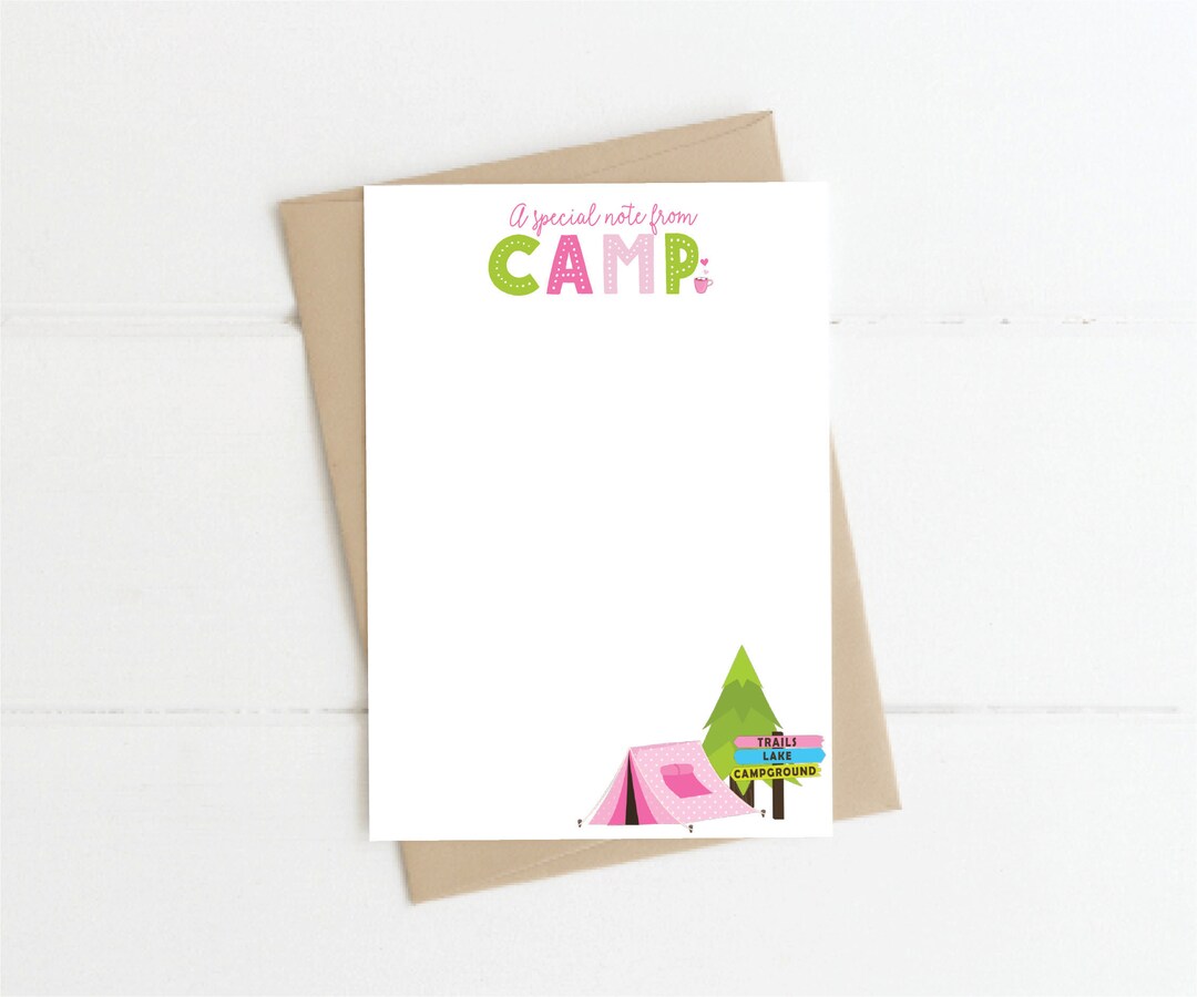 Camp Stationery Sets-a Note From Camp Stationery-camp Note Cards ...