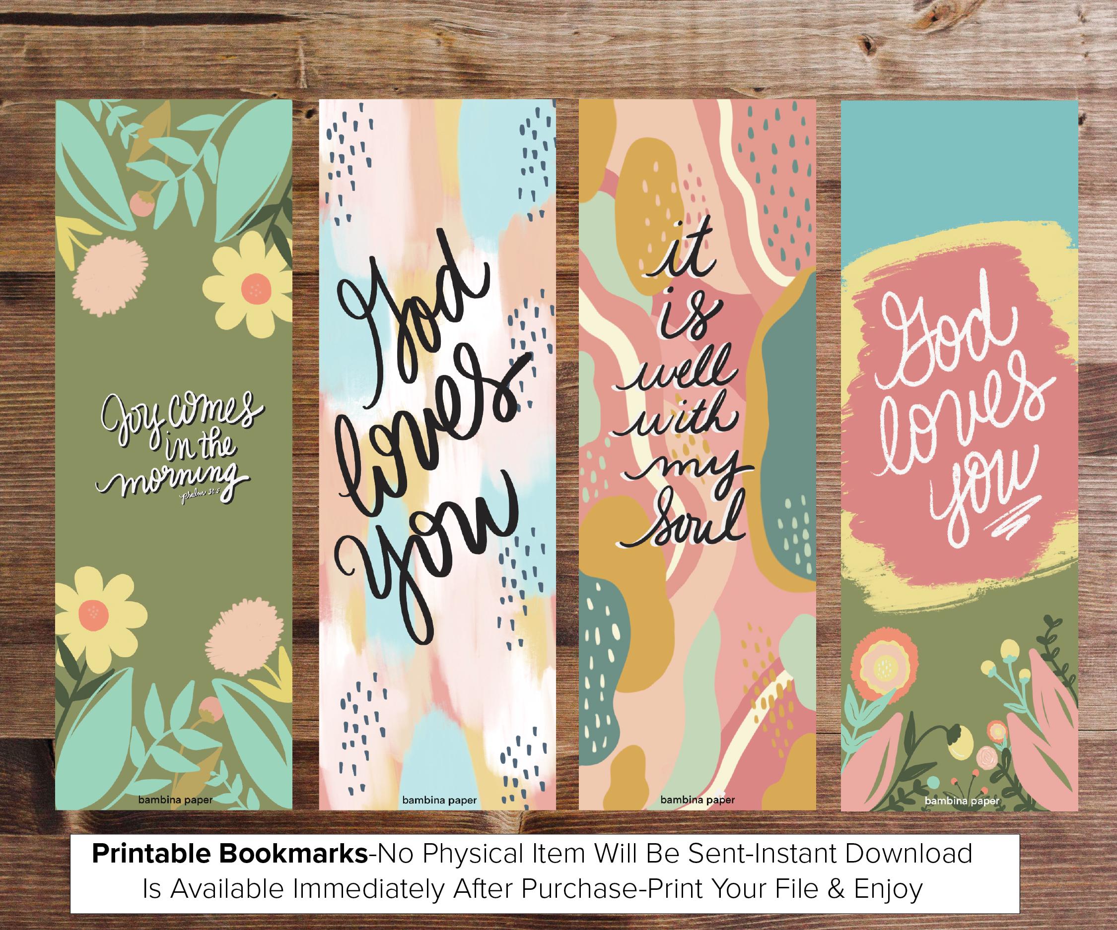 Christian Printable Bookmark-faith Bookmark-cute Bookmark-religious ...