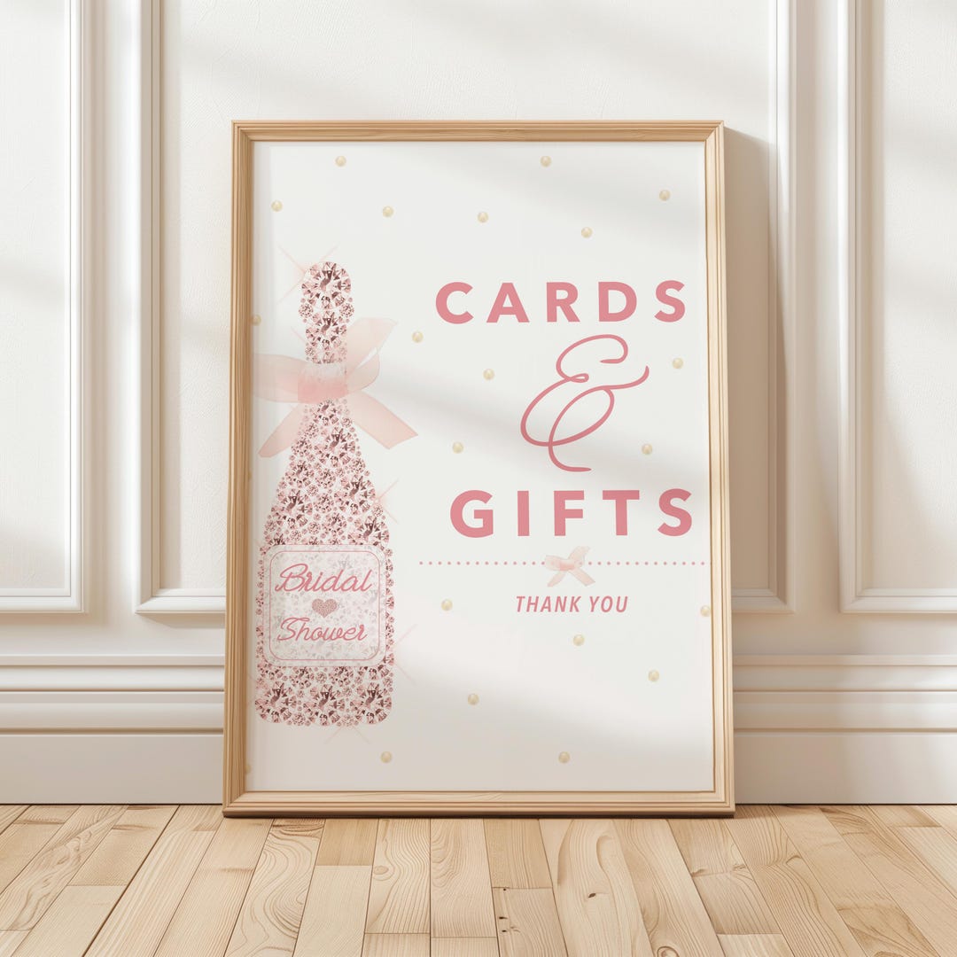 Pearls and Prosecco Bridal Shower Sign-prosecco Cards and Gifts Bridal ...