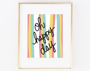 Reading Nursery Print-oh Happy Day Wall Decor-classroom | Etsy