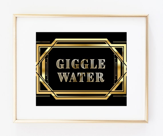 Great Gatsby Giggle Water Sign-art Deco Sign-roaring 20s - Etsy