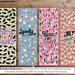 Halloween Bookmarks-printable Halloween Bookmarks-cute Bookmarks ...