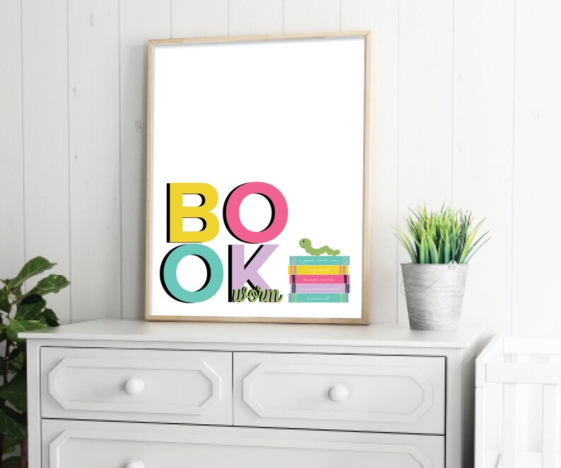 Bookworm Reading Print-classroom Decor-classroom - Etsy