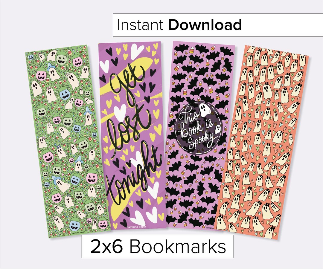 Halloween Bookmarks-printable Halloween Bookmarks-cute Bookmarks ...