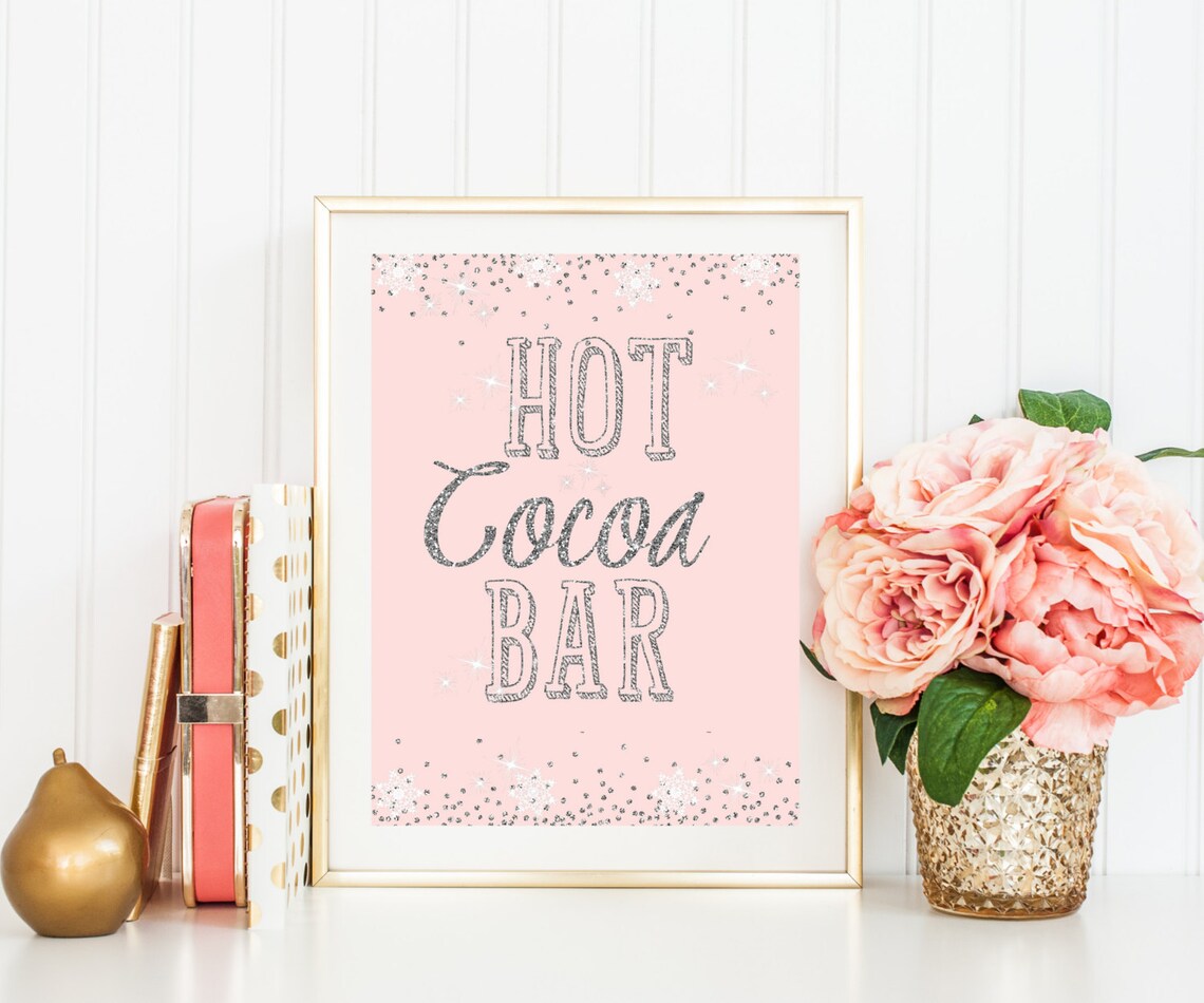 Digital Hot Cocoa Bar Printable Sign-silver-hot Chocolate Bar Digital ...