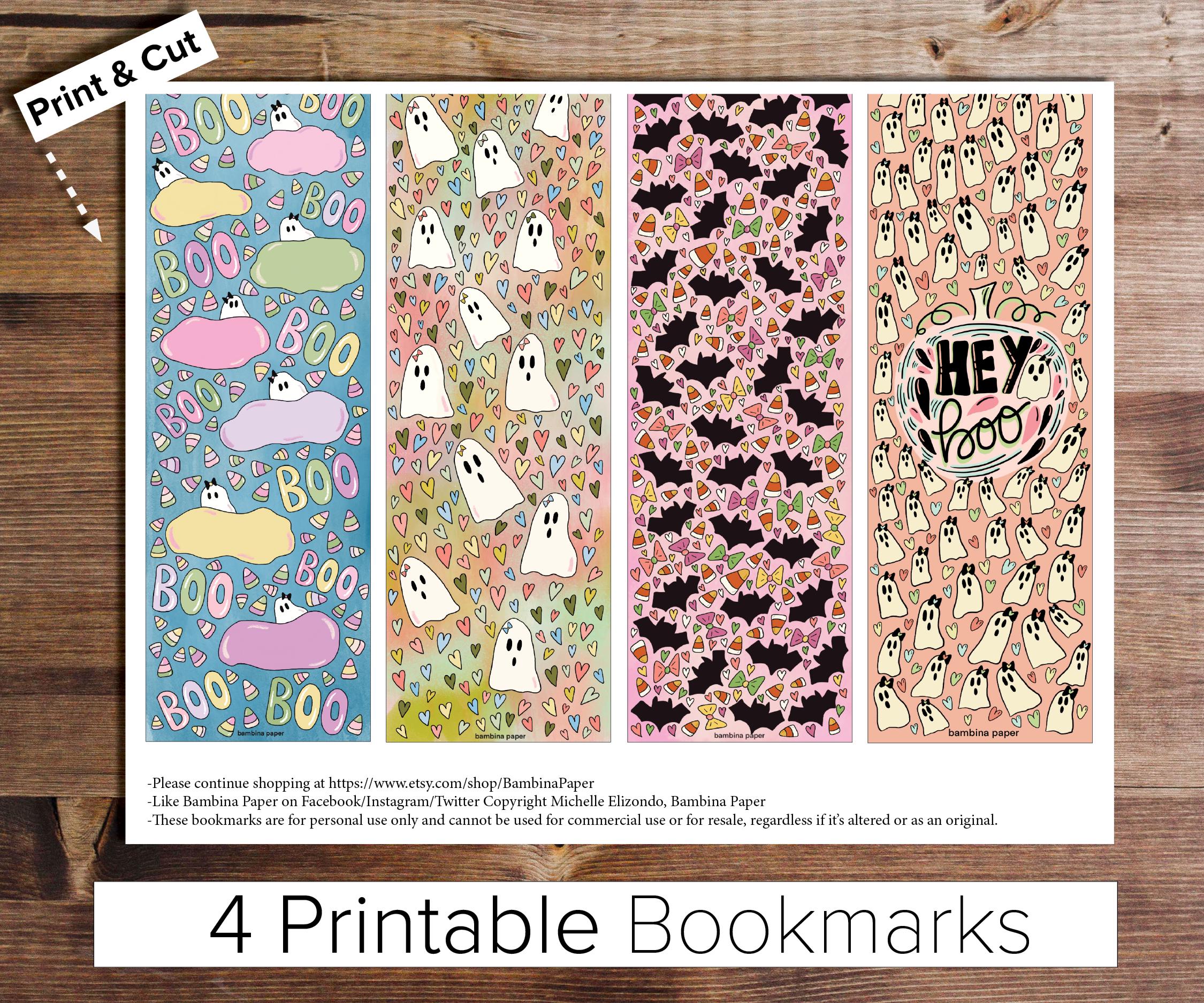 Halloween Bookmarks-printable Halloween Bookmarks-cute Bookmarks ...