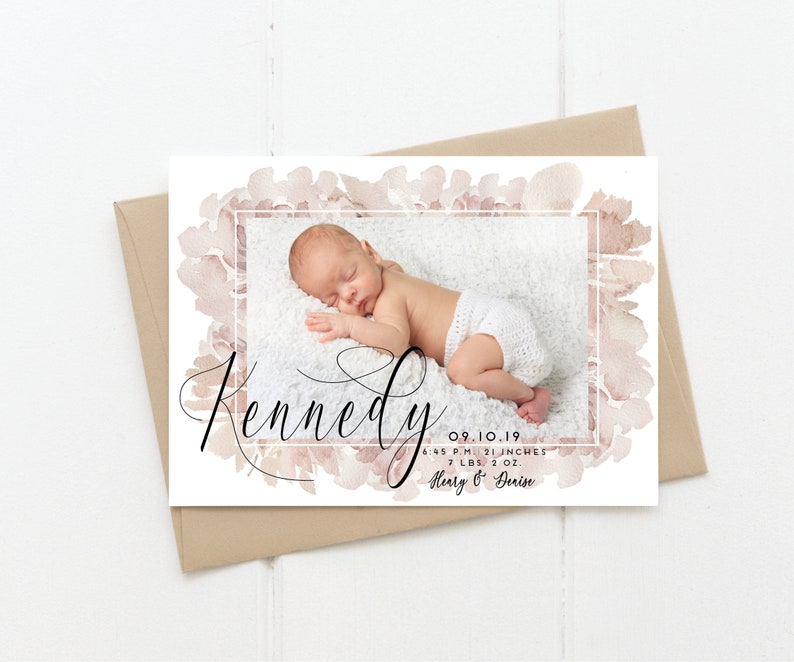 Handwritten Birth Announcement-calligraphy Birth | Etsy