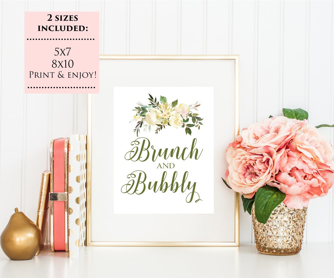 Brunch and Bubbly Sign-brunch Sign-wedding Printable-bubbly - Etsy