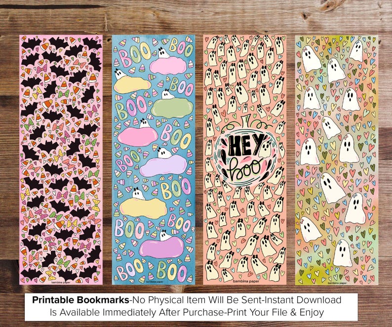 Halloween Bookmarks-printable Halloween Bookmarks-cute Bookmarks ...