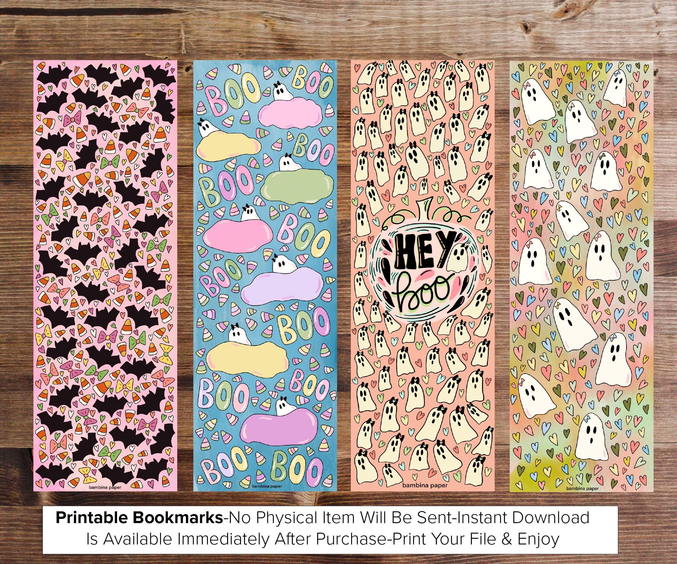 Halloween Bookmarks-printable Halloween Bookmarks-cute Bookmarks ...