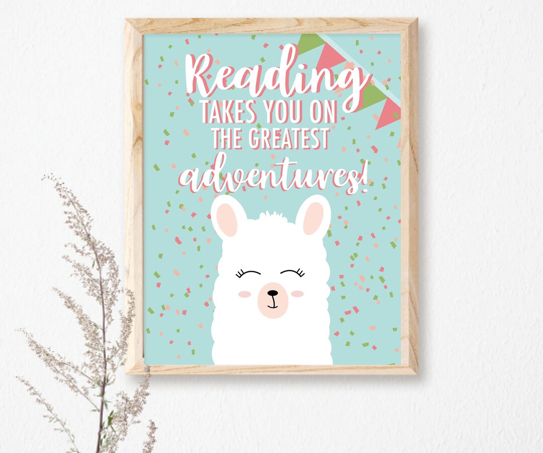Reading Adventure Llama Print: Classroom Library Wall Art (digital File ...