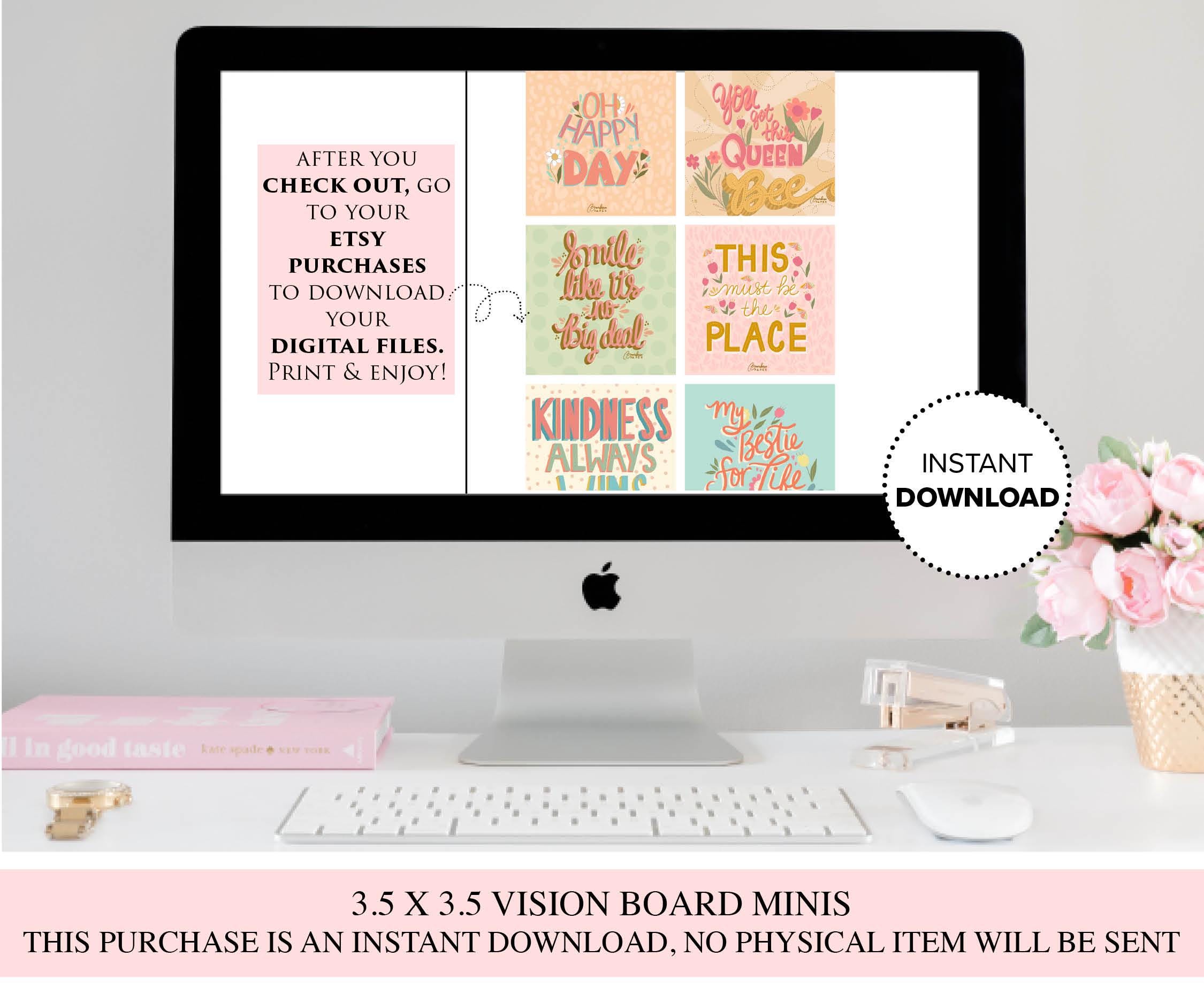 Printable Vision Board Kit-printable Vision Board Cards-digital Vision ...