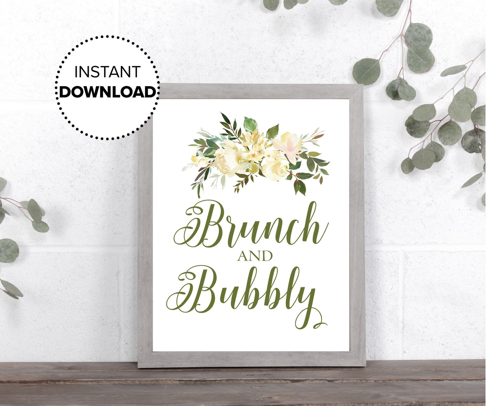 Brunch and Bubbly Sign-brunch Sign-wedding Printable-bubbly - Etsy
