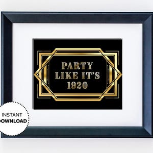 Gatsby Welcome Signs-roaring 1920s Table Print-gatsby Party Decor-art ...