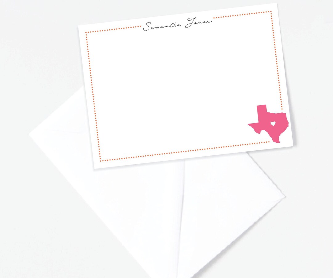 Texas Stationery Sets-state Note Cards-thank You Cards-personalized ...