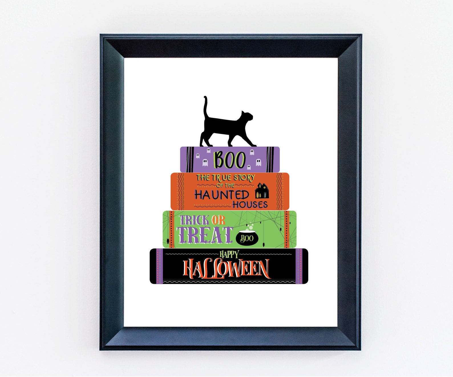 Halloween Printable-haunted Books Halloween Decor-halloween Wall Art ...