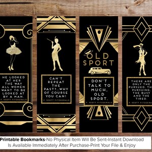 Great Gatsby Bookmarks-great Gatsby Decor-roaring 20s Decorations-1920 ...