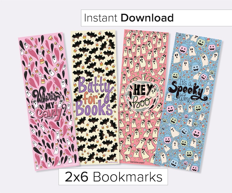 Halloween Bookmarks-printable Halloween Bookmarks-cute Bookmarks ...