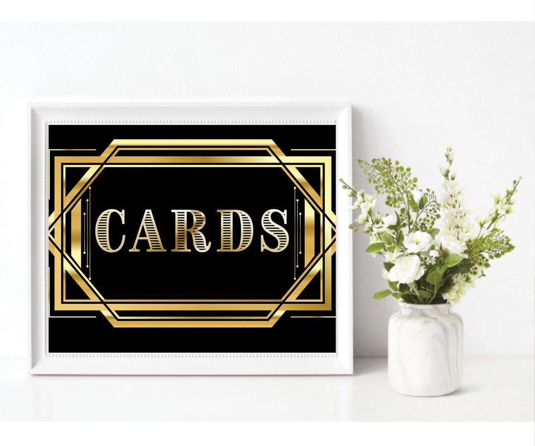 Gatsby Cards & Gifts Sign, Art Deco Wedding Decor (digital Download) - Etsy