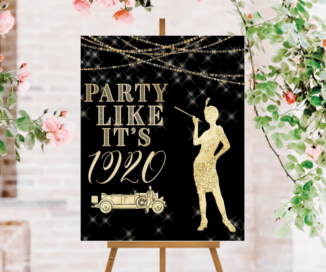 Gatsby Welcome Sign: Art Deco Roaring 20s Party Decor (digital Download ...