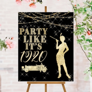Gatsby Welcome Sign-art Deco Party Decor-gatsby Theme Birthday-roaring ...