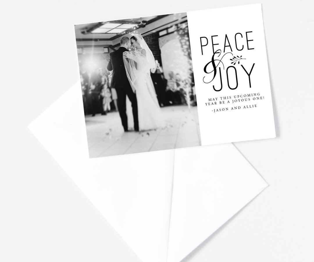 Peace and Joy Christmas Card-digital File-photo Card-wedding Photo Card ...