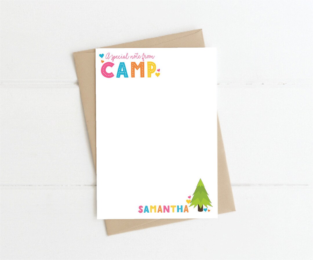 Camp Stationery Sets-a Note From Camp Stationery-camp Note Cards ...