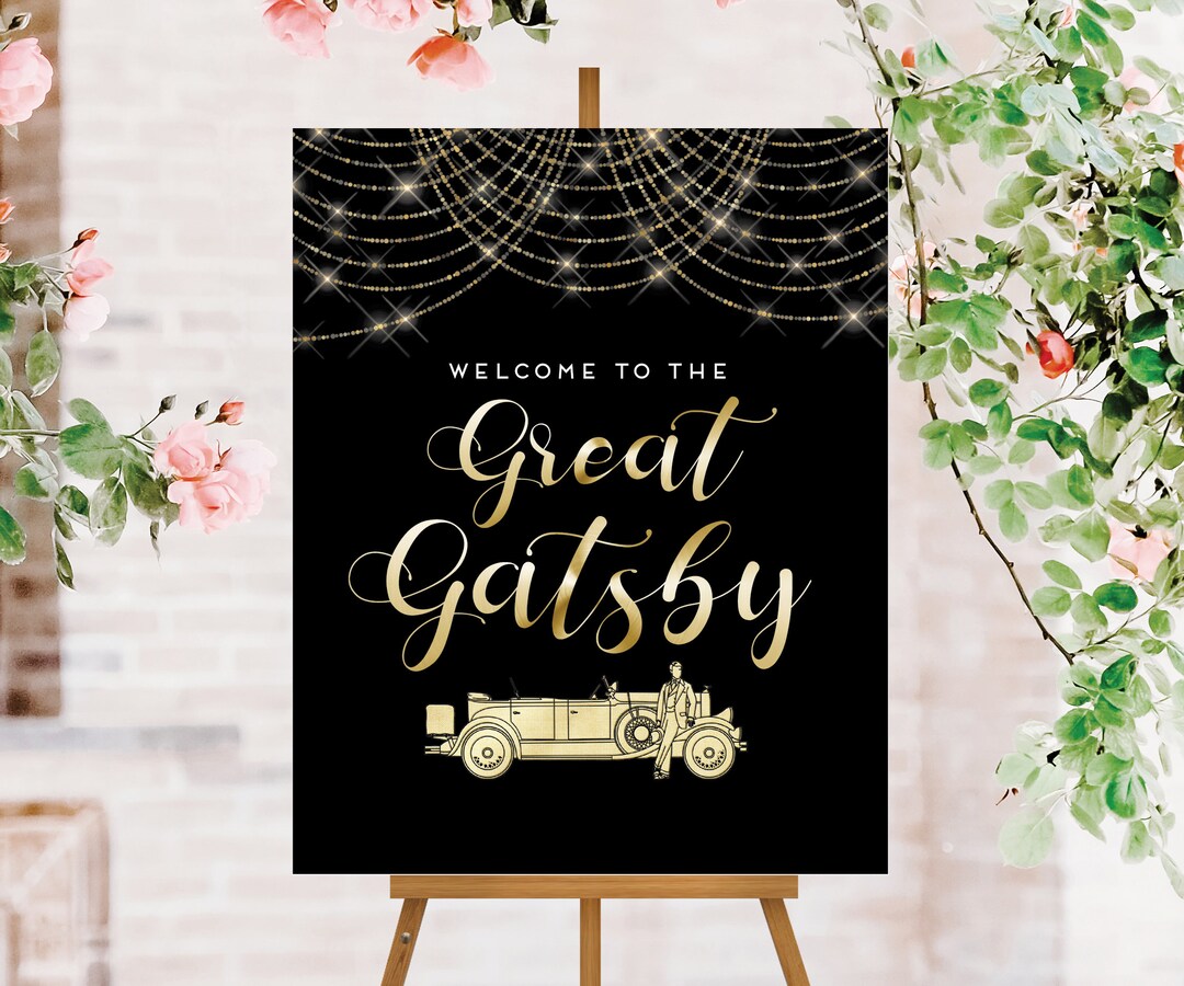 Great Gatsby Welcome Sign-art Deco Welcome Sign-gatsby Theme Party ...