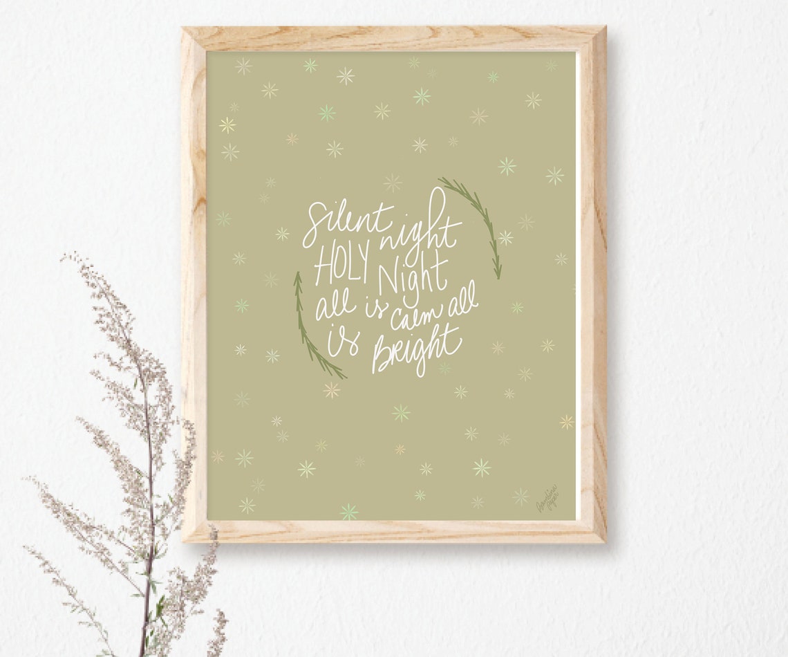 Silent Night Printable-silent Night Art Print-silent Night | Etsy