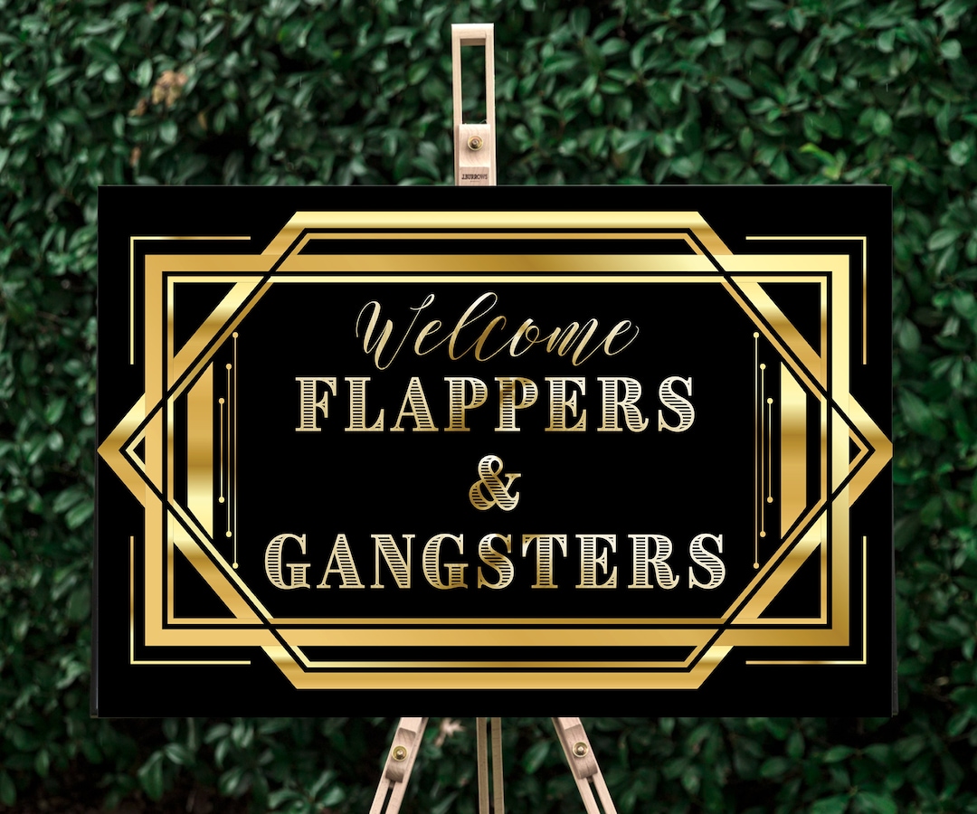 Gatsby Welcome Sign: Art Deco Roaring 20s Party (digital Print) - Etsy