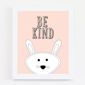 Bunny Print-nursery Print-be Kind Print-animal Print-wall Decor-nursery ...