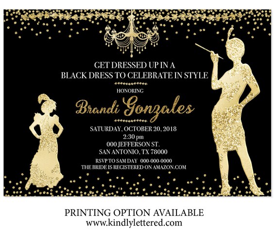 Roaring 20s Invitation Art Deco Invitation Great Gatsby Etsy
