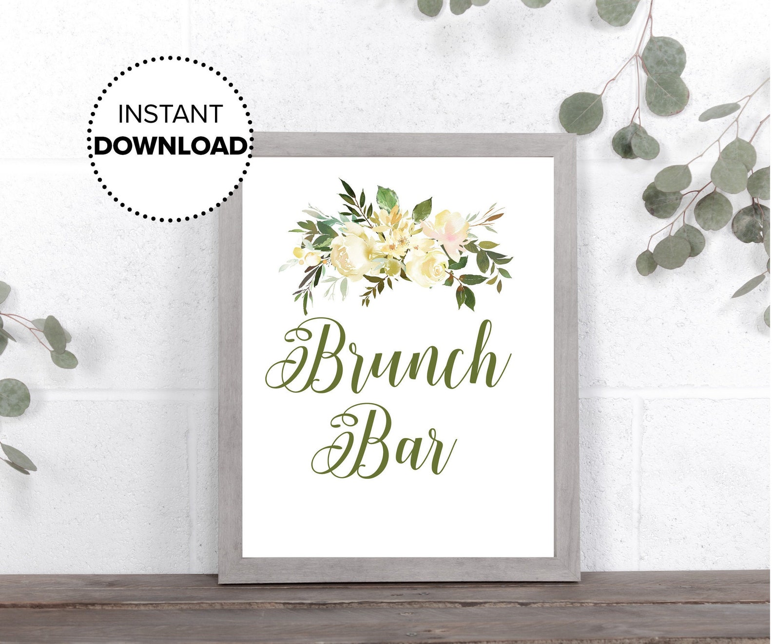 Brunch Bar Sign-wedding Sign-bridal Shower Sign-brunch Wedding Print ...