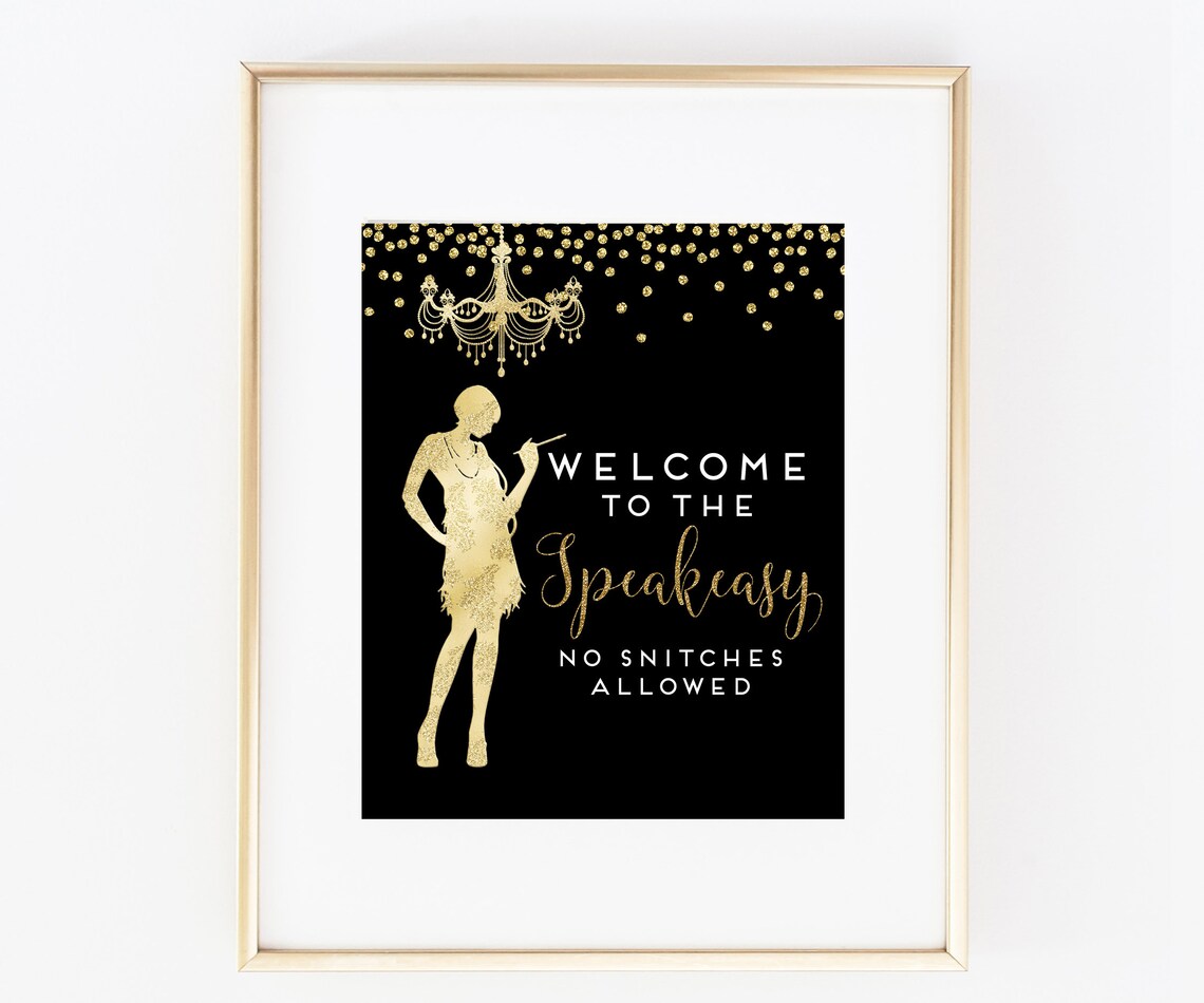 Gatsby Speakeasy Welcome Sign: Roaring 20s Art Deco (digital File) - Etsy