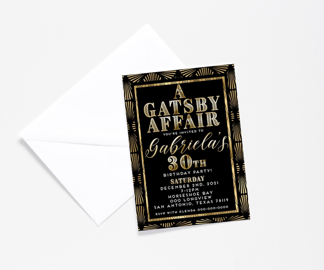 Great Gatsby Invitation-1920s Decorations-art Deco Invitation-gatsby ...