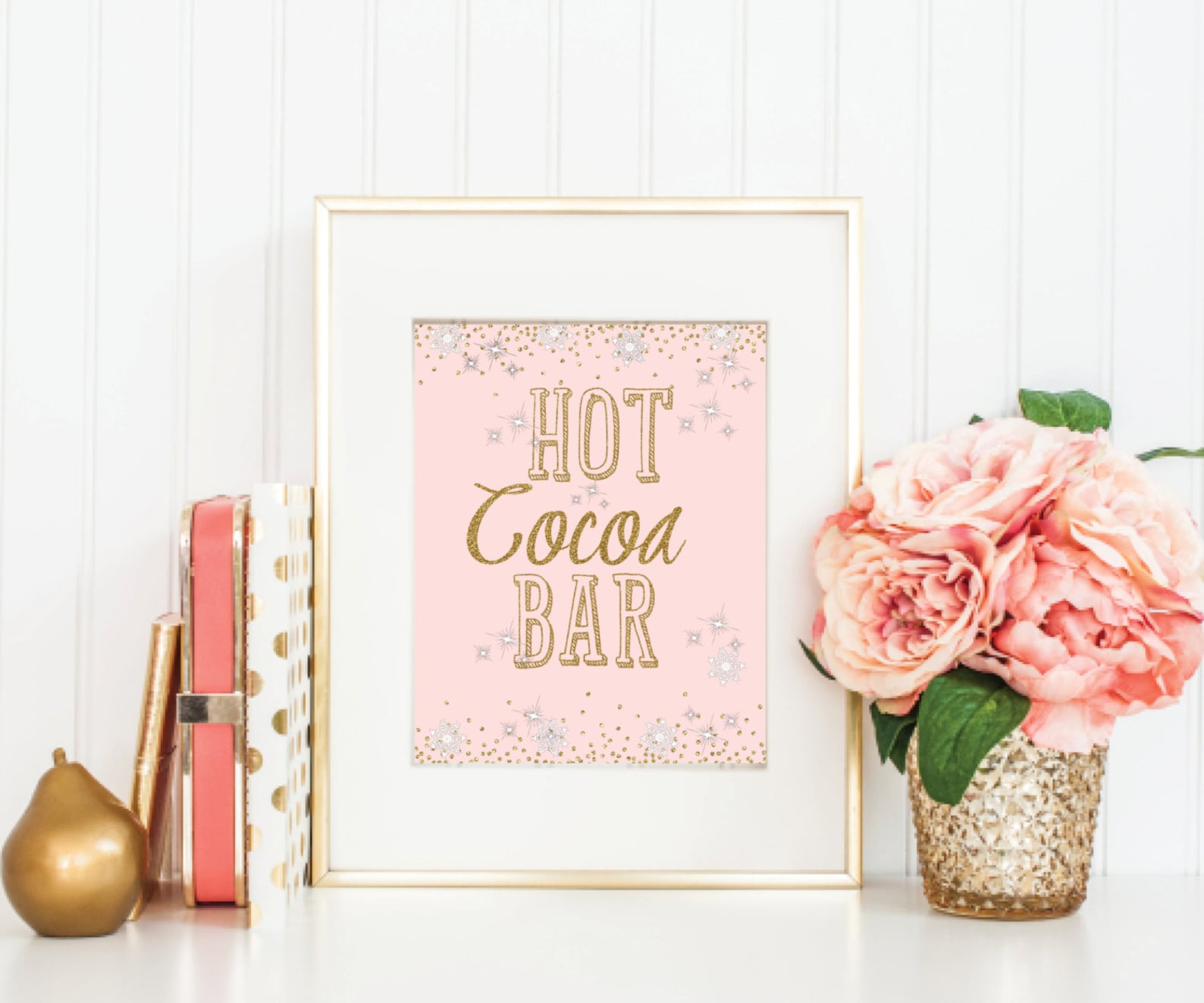 Digital Hot Cocoa Bar Printable Sign-gold Hot Chocolate Bar - Etsy