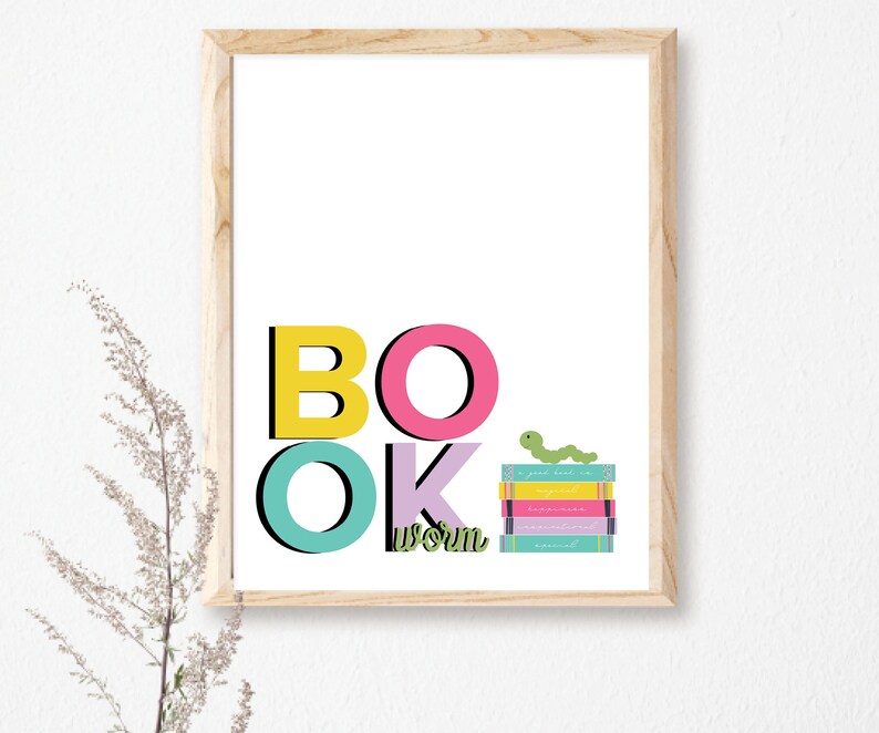 Bookworm Reading Print-classroom Decor-classroom - Etsy